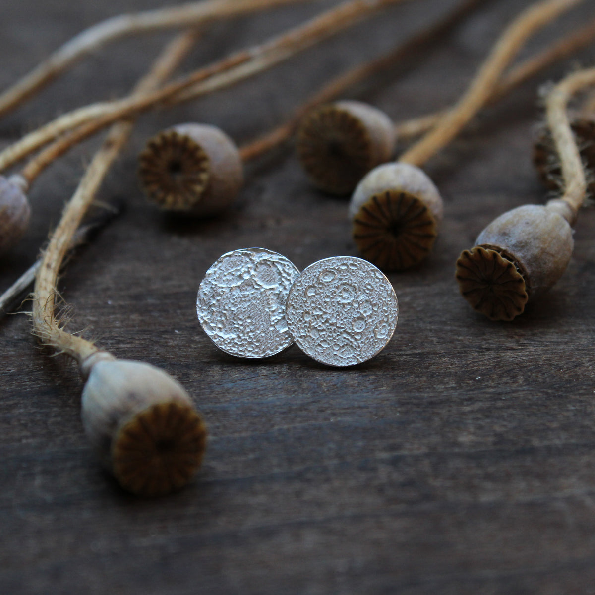 Tiny whole of the moon studs - silver – Fay Page