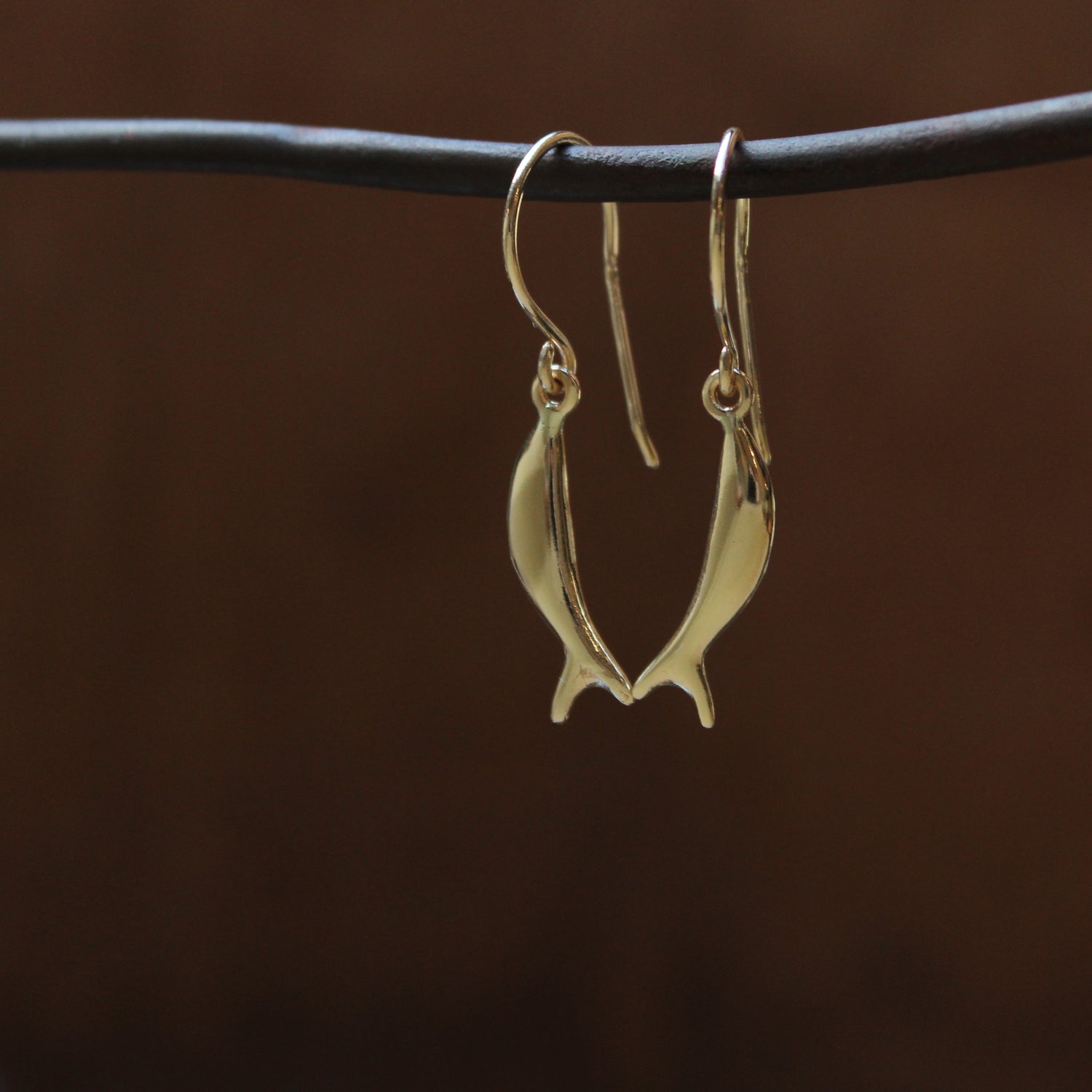 Fish hooks - baby version, gold