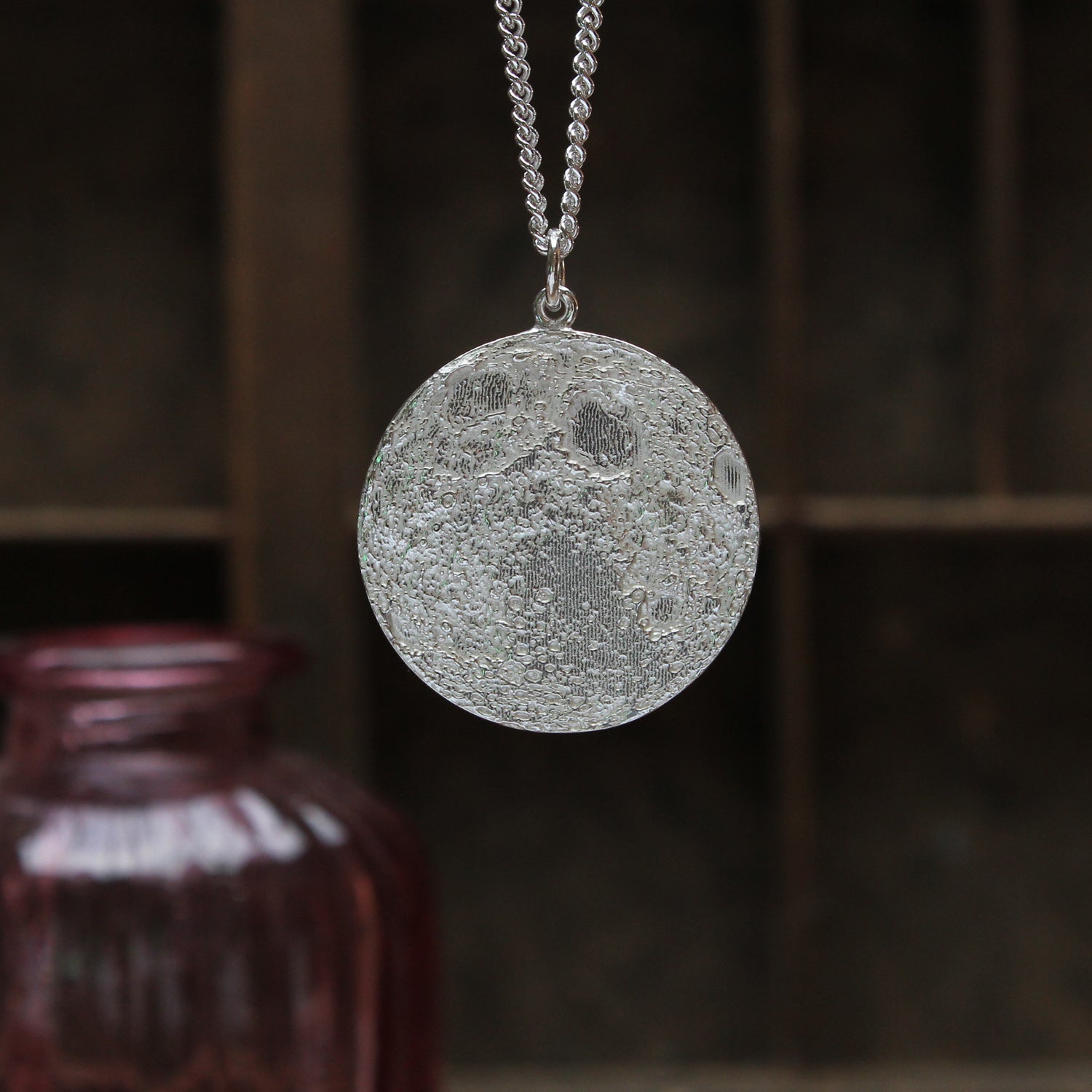 Medium moon - light side, charm, silver