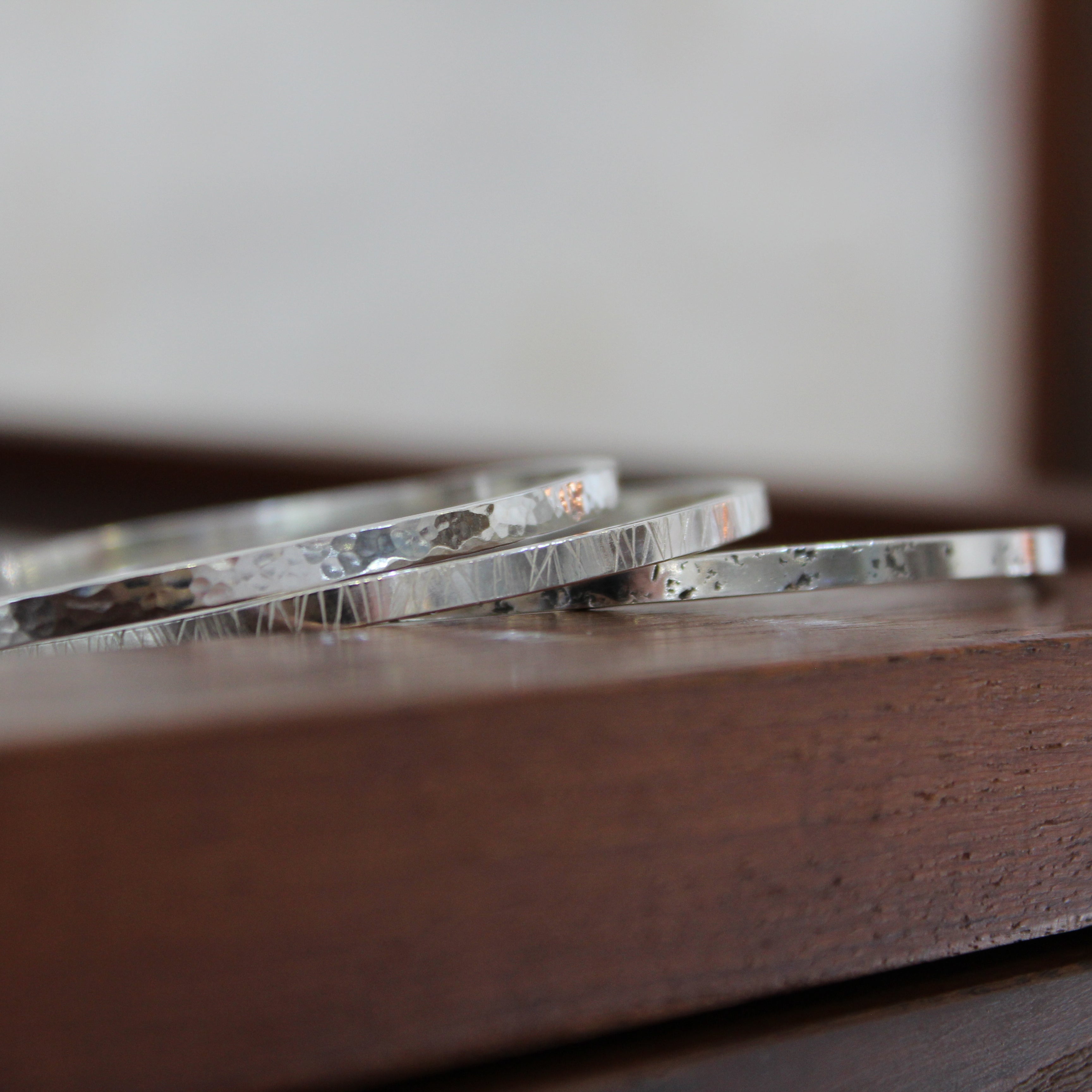 Textured bangles - a trio of textures